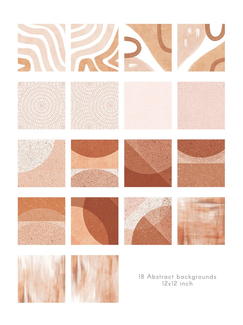 18 Neutral Abstract Backgrounds, Modern Speckled Digital Papers, Boho ...