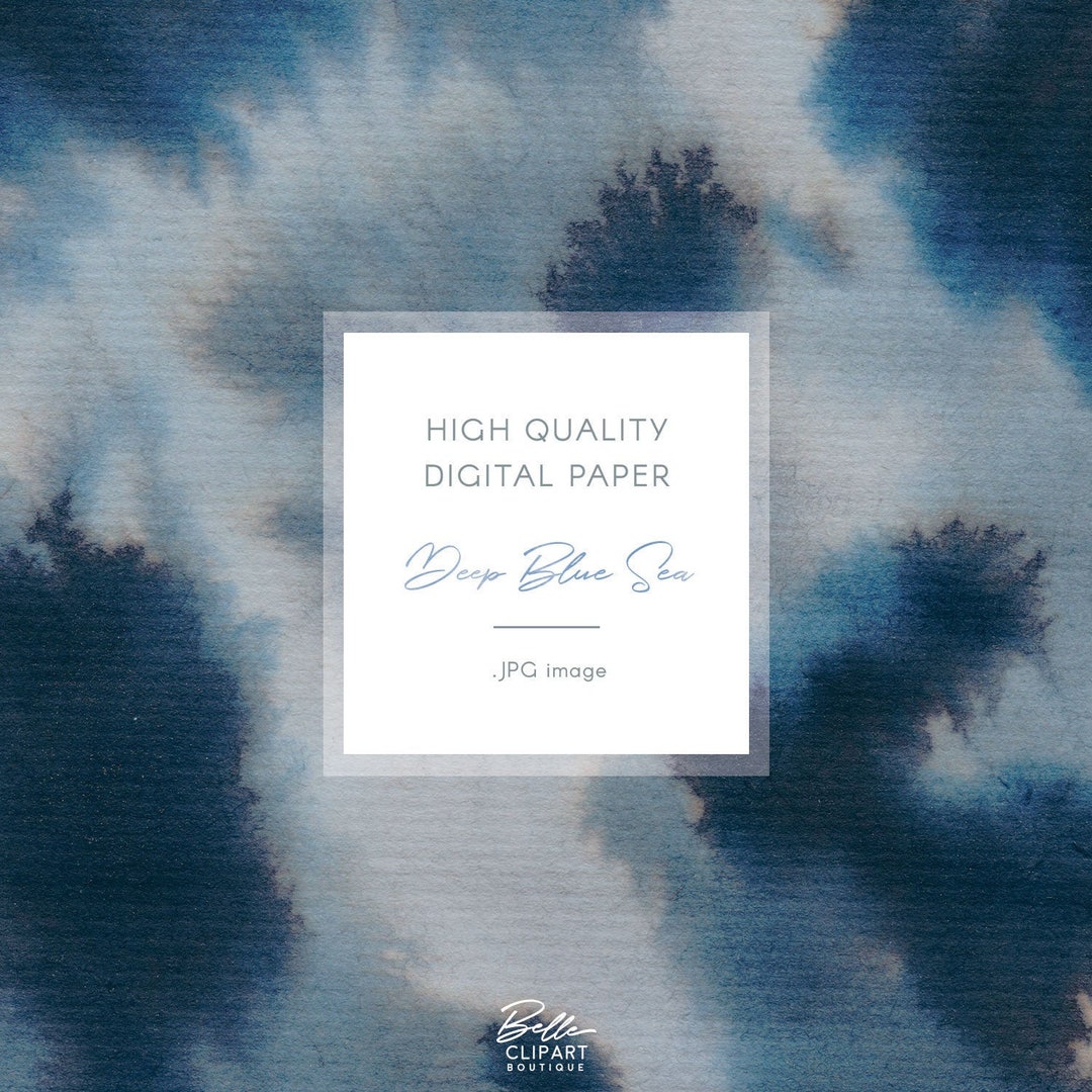 Blue Watercolor Digital Paper, Indigo Abstract Background - Etsy
