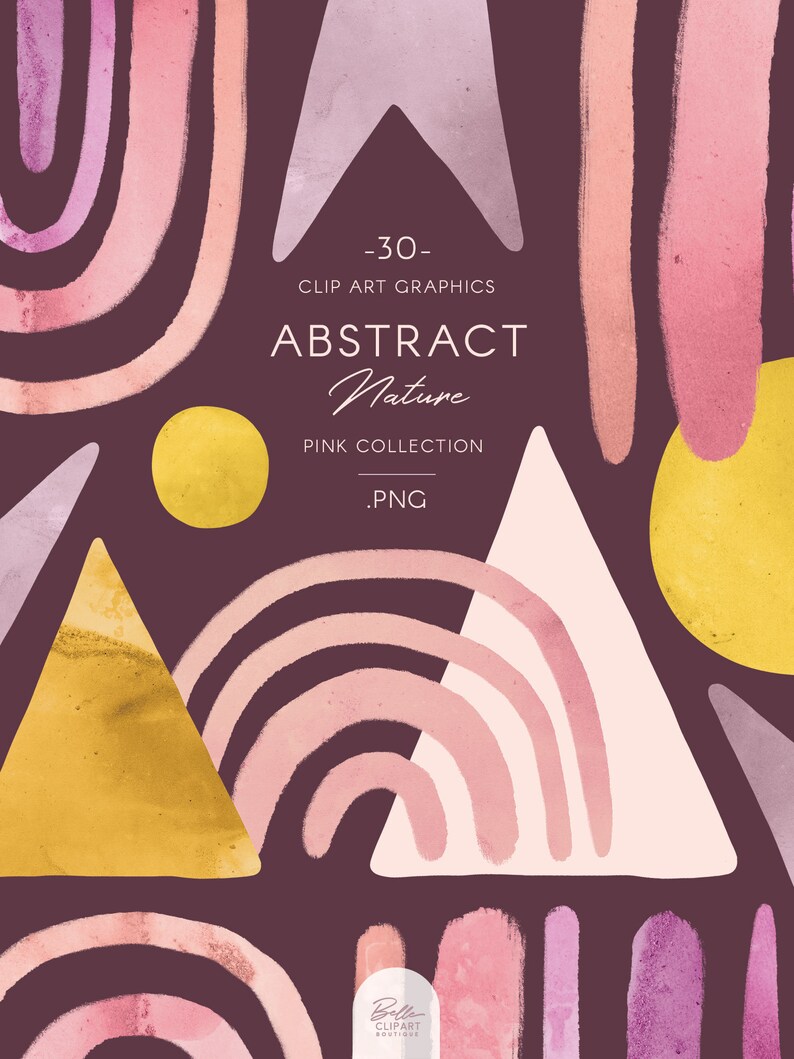 Abstract Watercolor Nature Shapes Clip Art 30 Hand Painted - Etsy