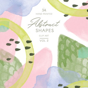 Abstract Watercolor Shapes VOL 2, Hand Painted Clipart, Transparent ...