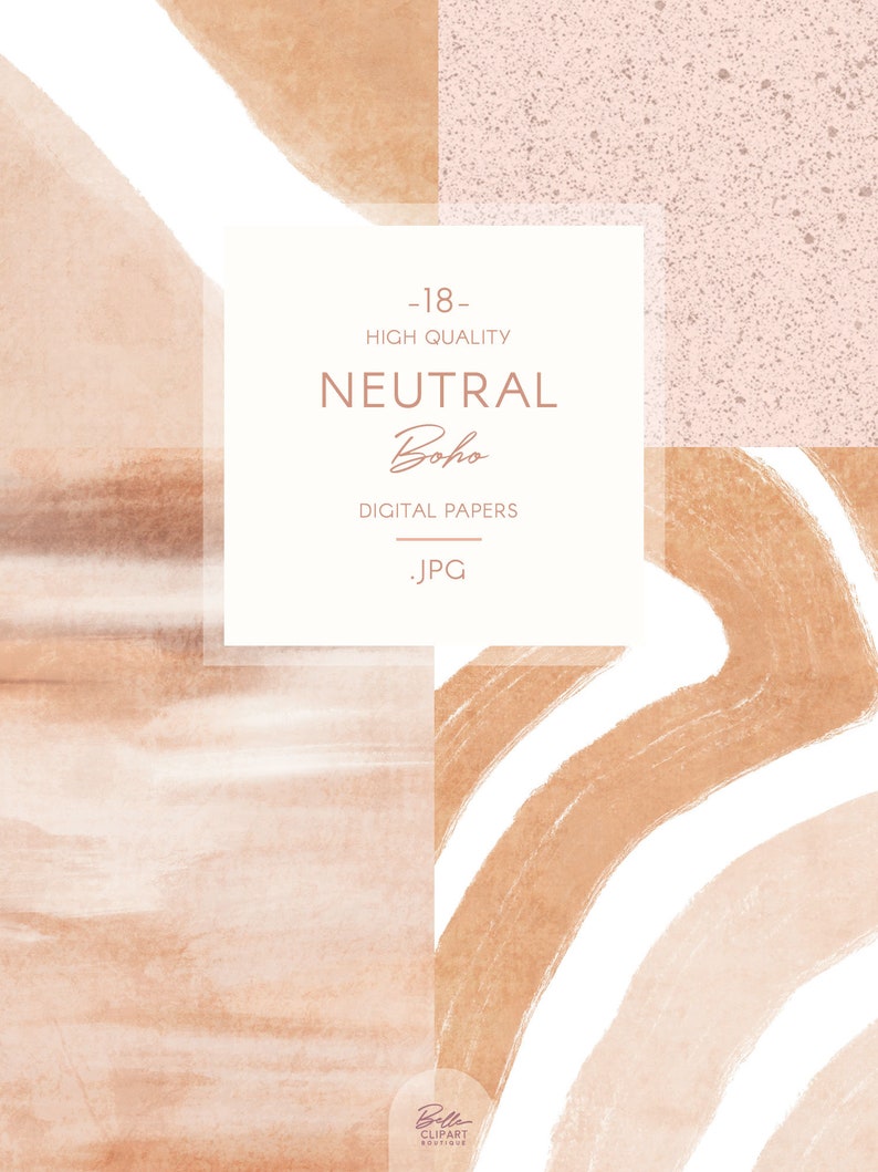 18 Neutral Abstract Backgrounds, Modern Speckled Digital Papers, Boho ...