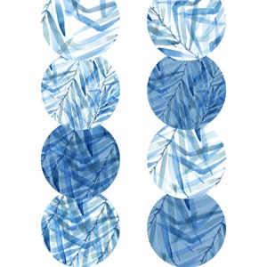 Blue Foliage Watercolor Digital Paper Set, Botanical Backgrounds ...