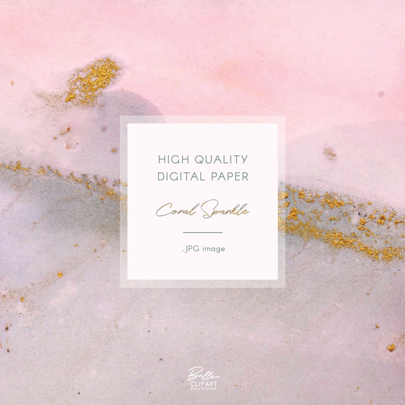 Alcohol Ink Digital Paper, Coral & Gold Watercolor Background - Etsy