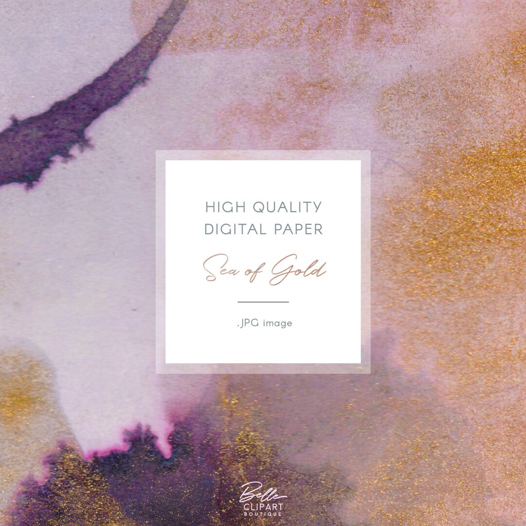 Gold Watercolor Abstract Digital Paper, Plum & Gold Ink Background - Etsy
