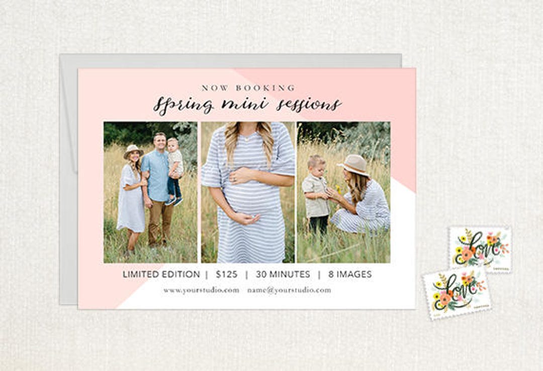 Spring Mini Session 5x7 Postcard Template - Photography Marketing ...