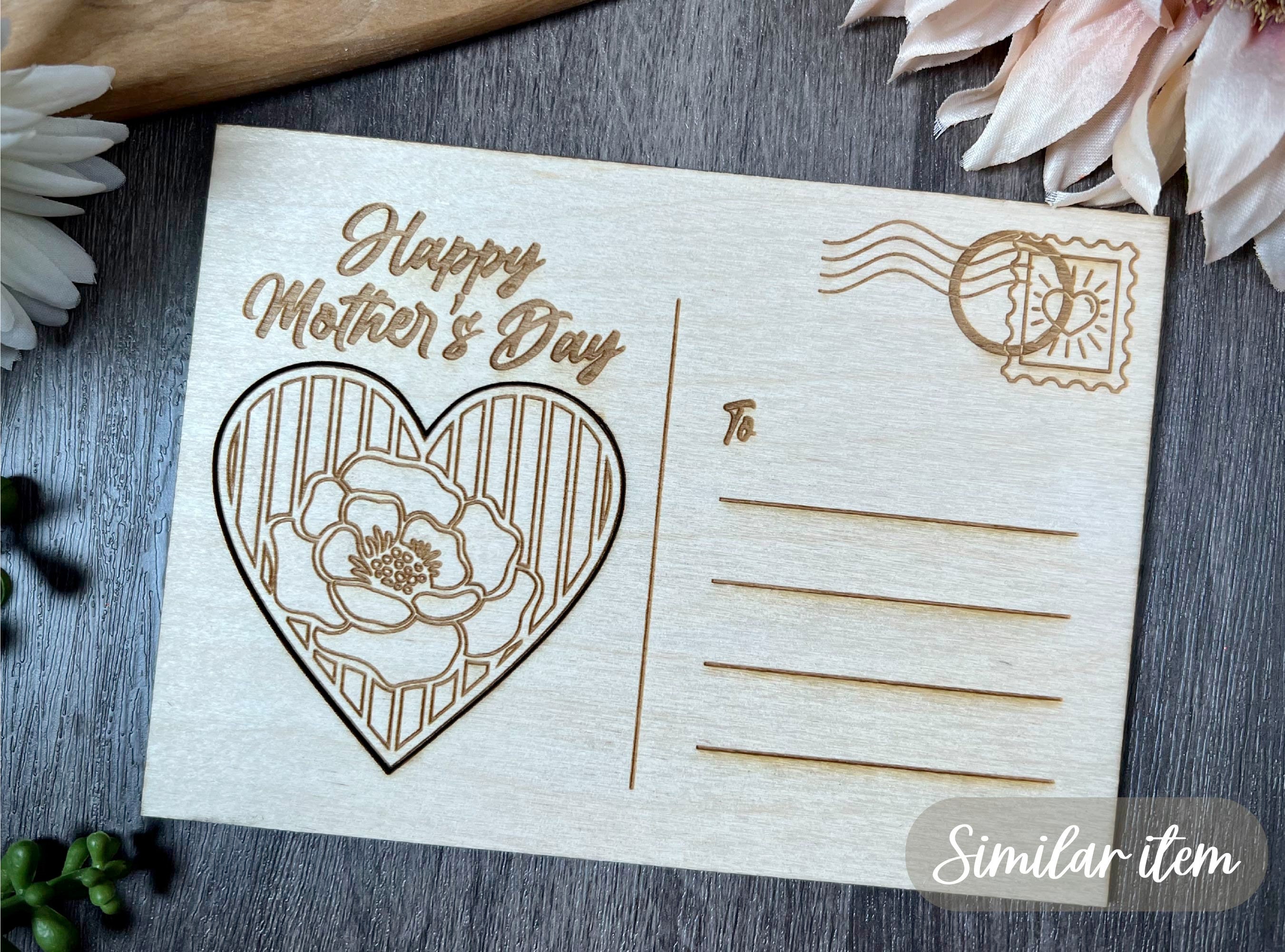 Personalisierte Muttertag Postkarte SVG mit graviertem - Etsy Schweiz