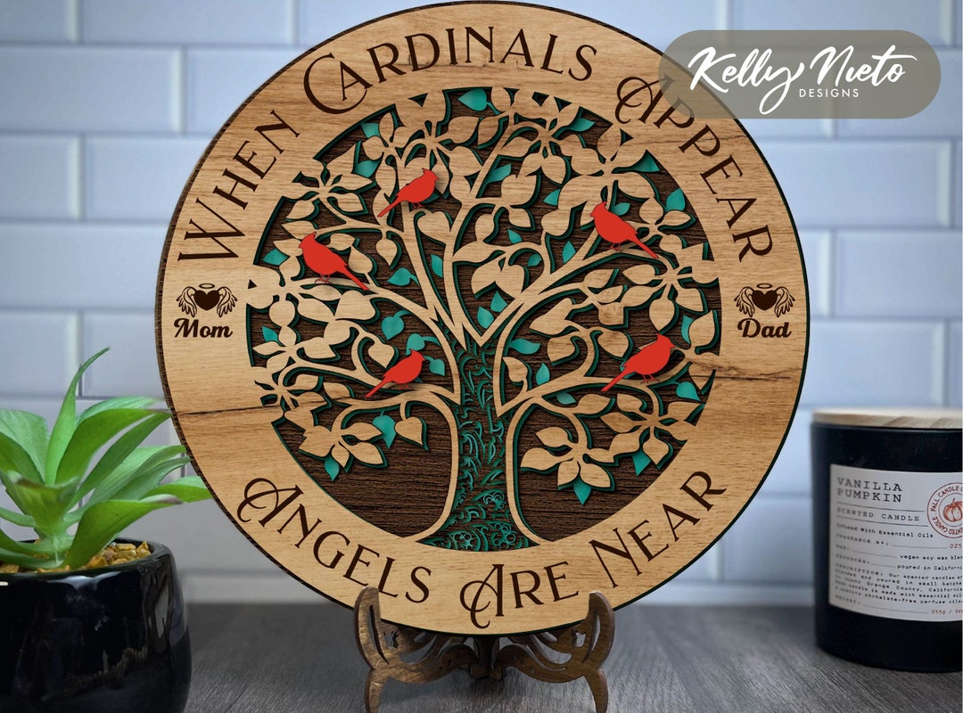 3D Cardinal Tree of Life Memorial Gift, Customizable SVG Files (digital ...