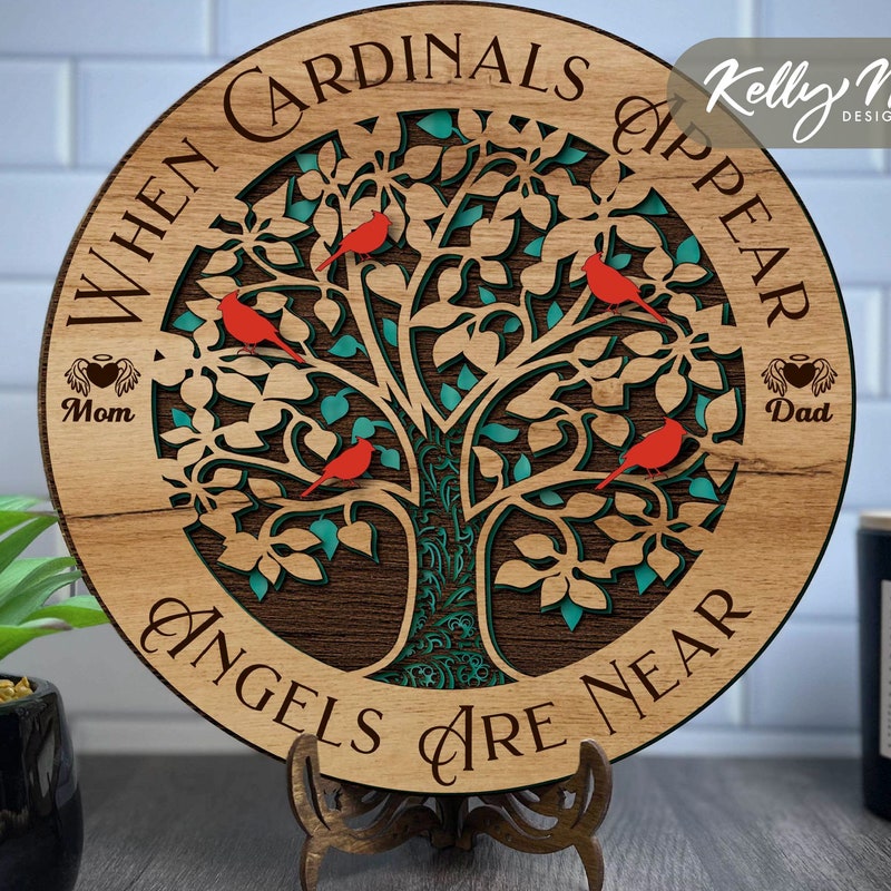 Tree With Cardinal Svg - Etsy
