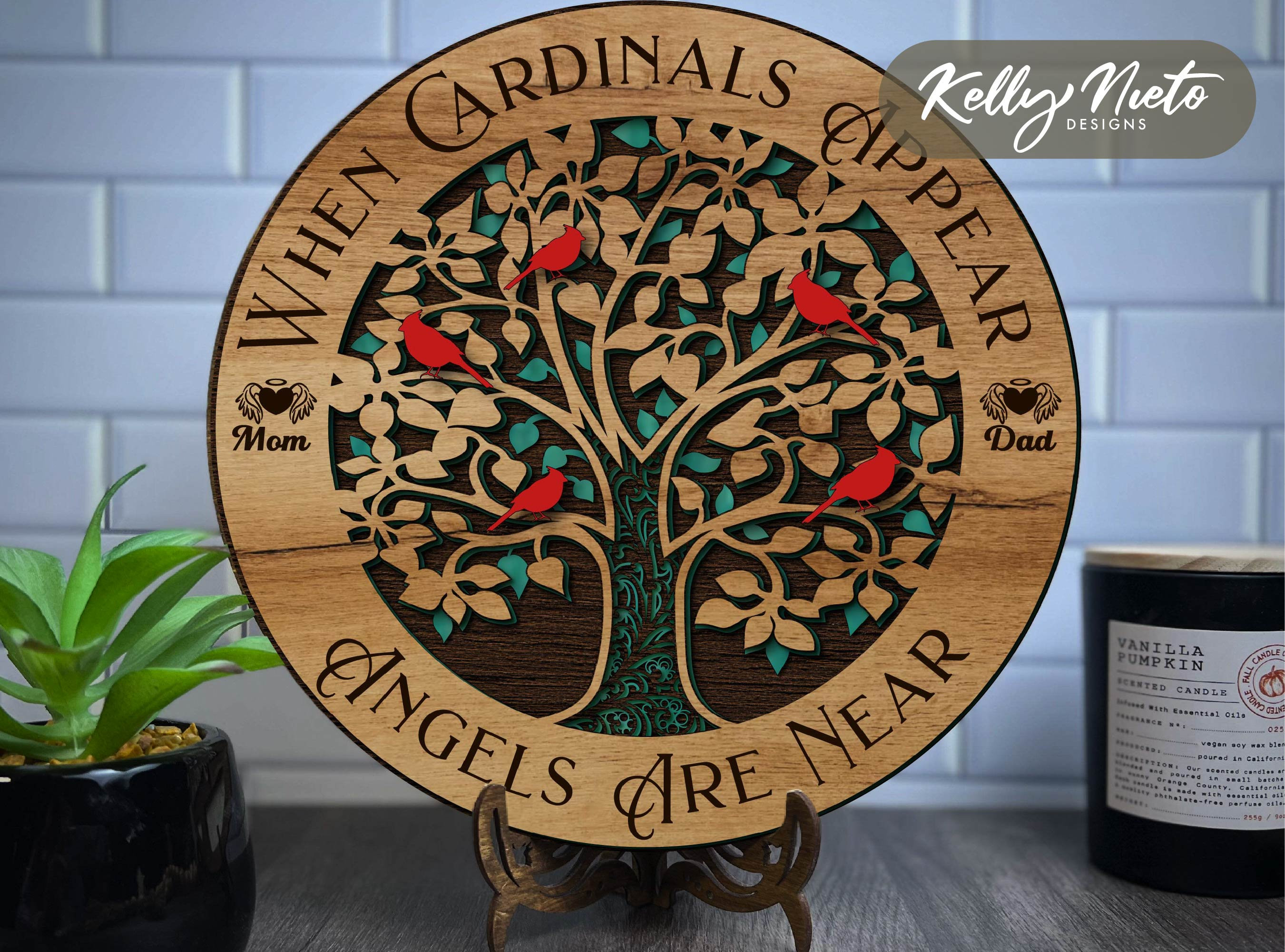 3D Cardinal Tree of Life Memorial Gift Customizable Gift - Etsy