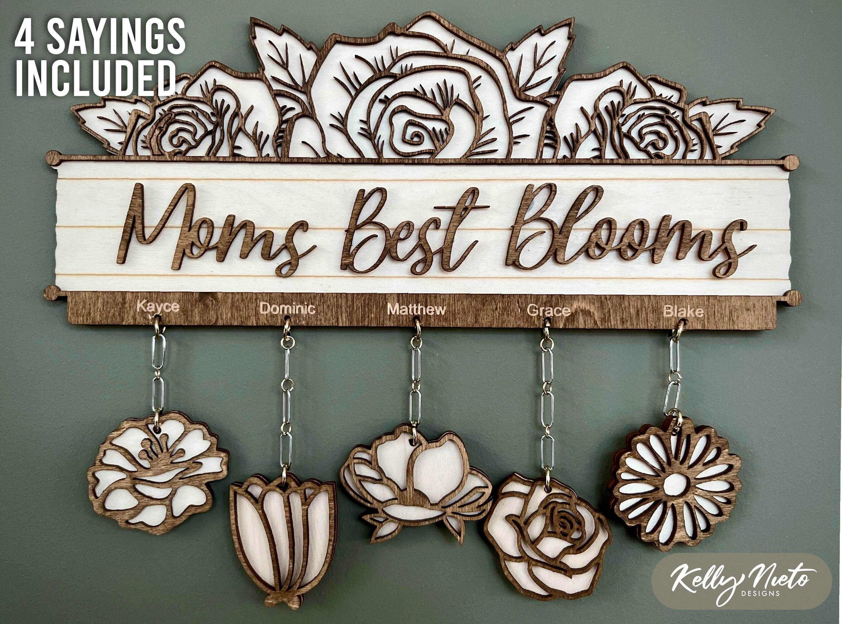 Personalized Mothers Day Garden Sign SVG Moms Best Blooms - Etsy