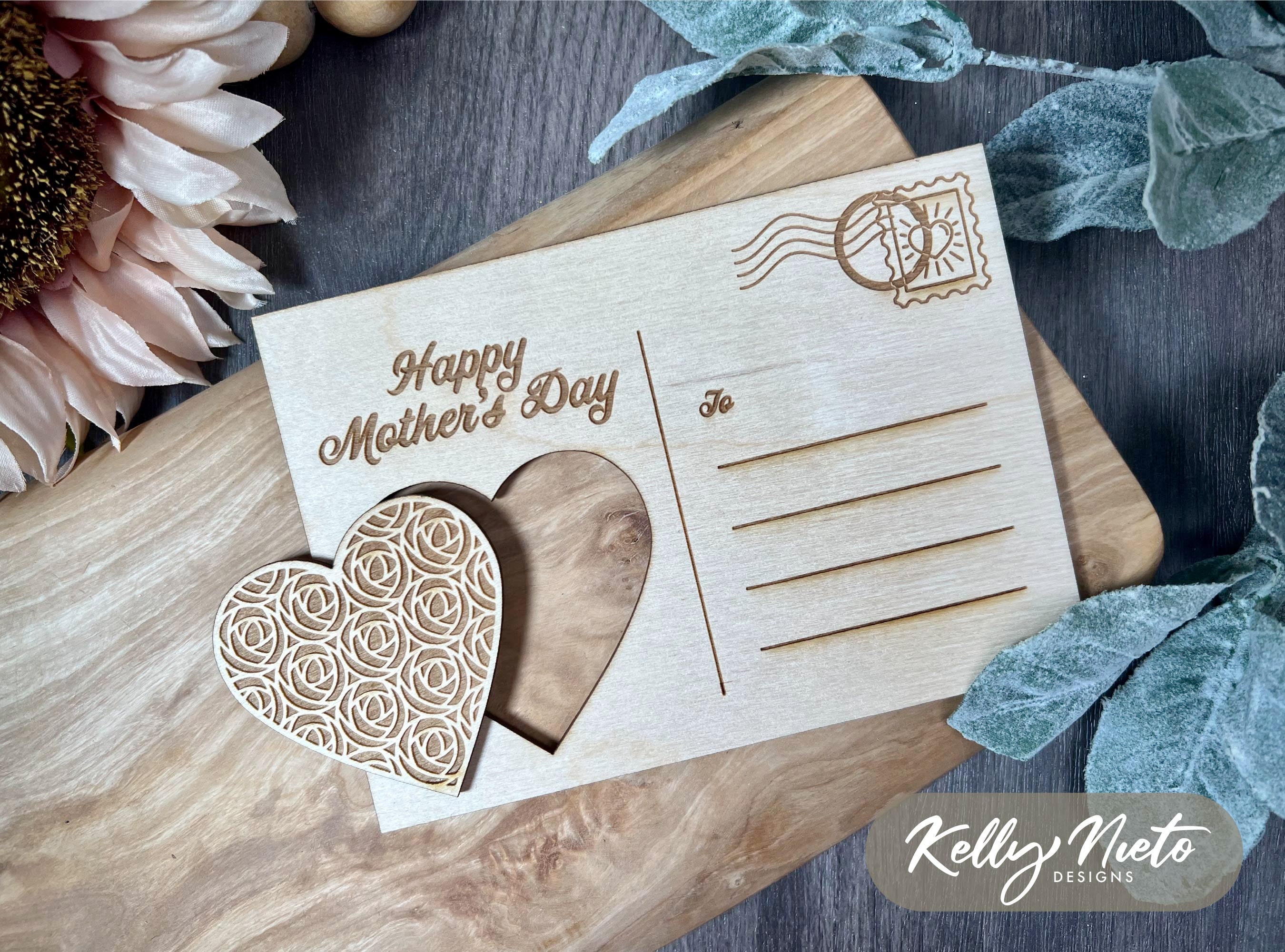 Personalized Mother's Day Postcard SVG With Engraved Cut - Etsy