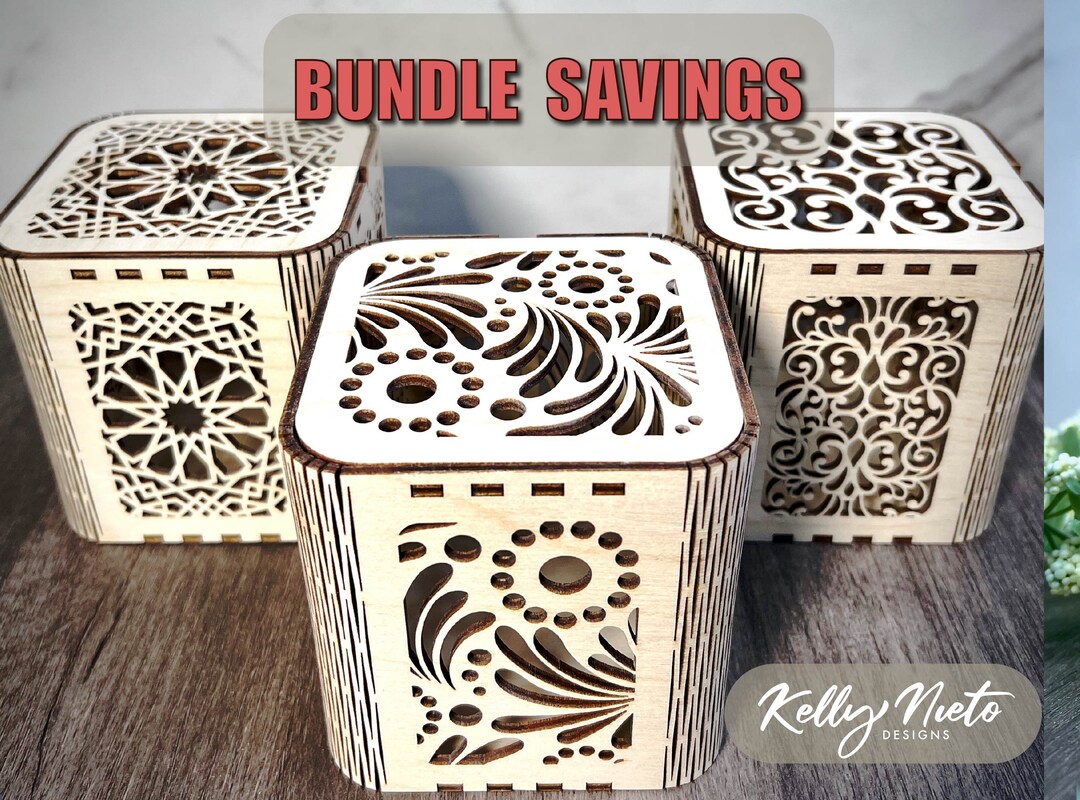 Wooden Gift Box SVG BUNDLE | Commercial Laser Cut File | Jewelry Box ...