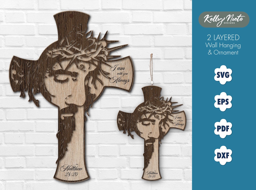 Jesus Cross Laser Cut File, Vector File for Laser Cutting, SVG, DXF ...
