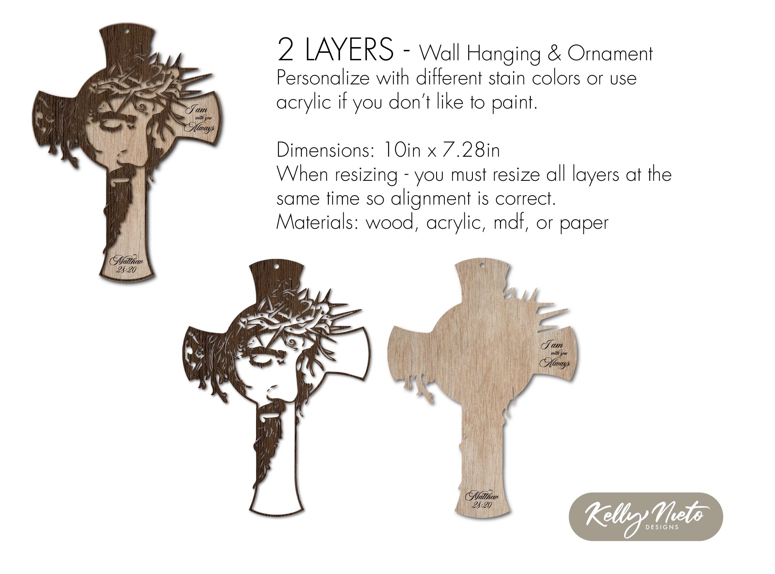 Jesus Cross Laser Cut File Archivo vectorial para corte por - Etsy México