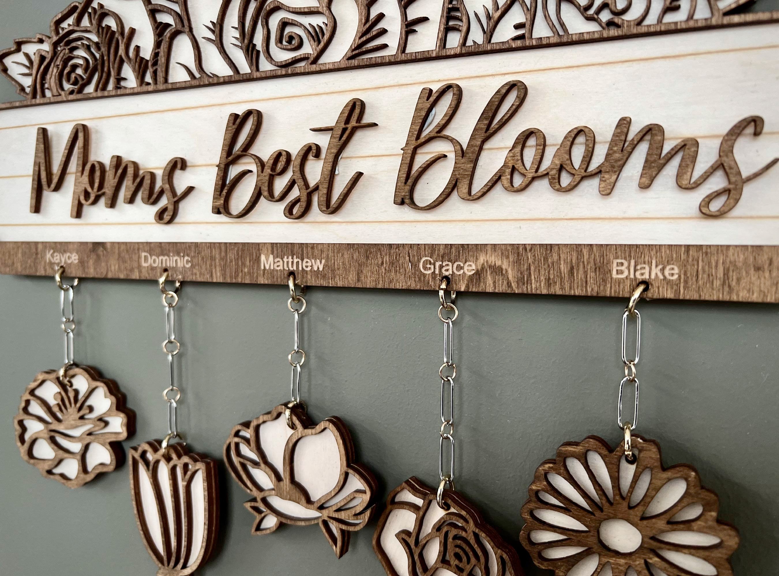 Personalized Mothers Day Garden Sign SVG Moms Best Blooms - Etsy