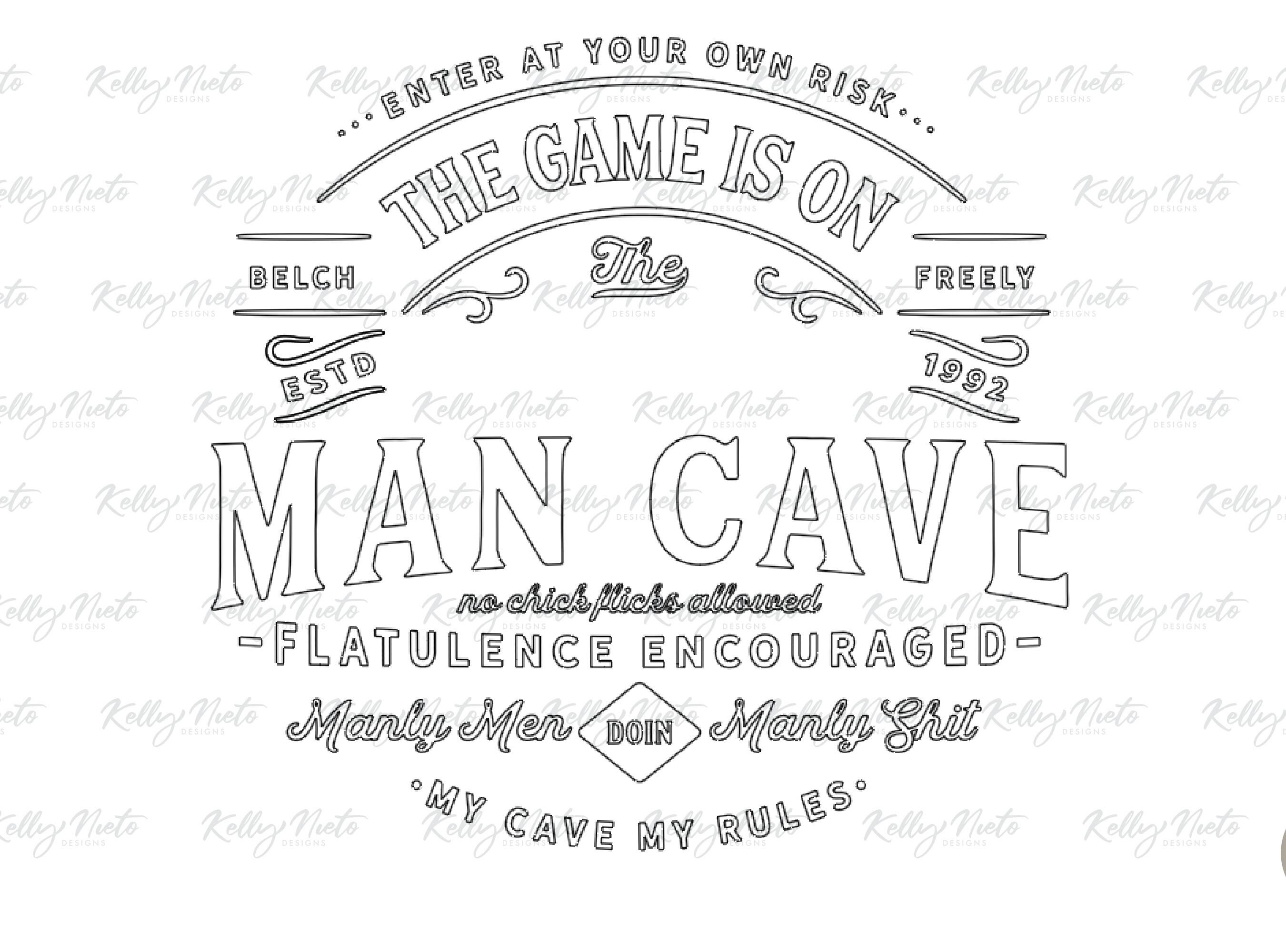 Personalized Man Cave SVG Father's Day Sign Laser Cut - Etsy