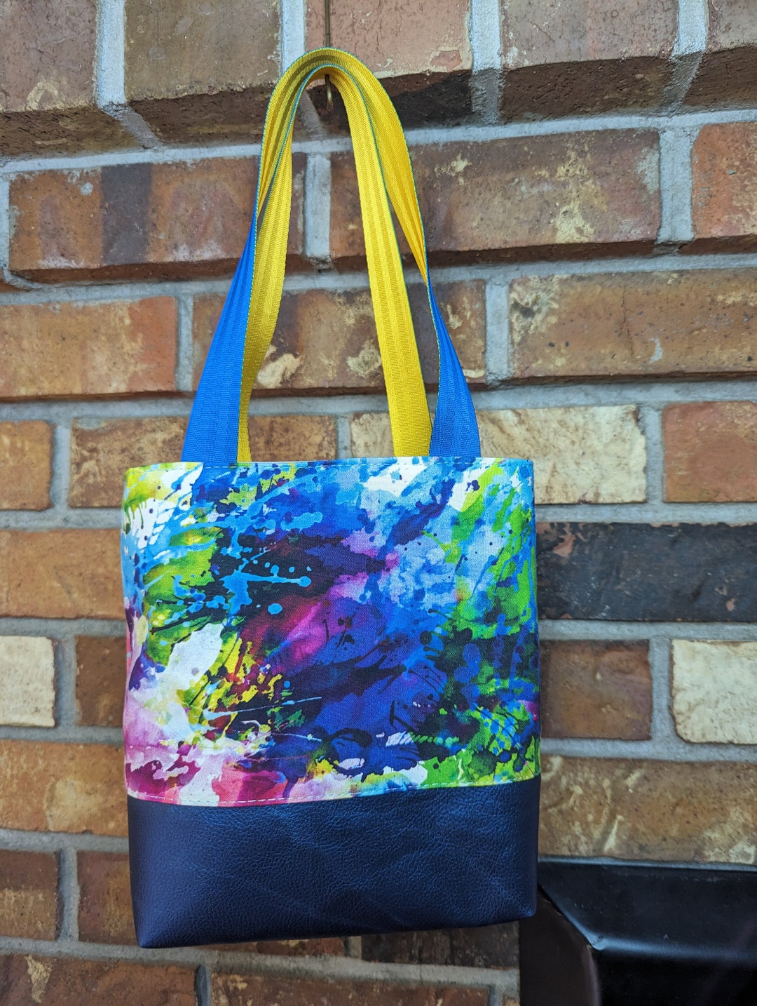Rainbow Paint Splatter Mini Tote - Etsy