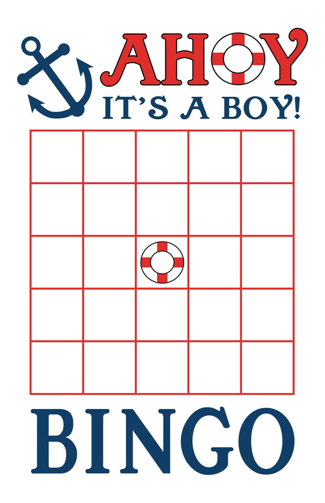 Ahoy It's A Boy! Baby Shower Bingo - Etsy