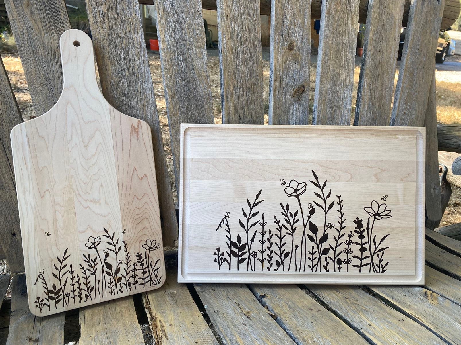 Wildflowers Cutting Board Laser Engraved Cutting Boards - Etsy