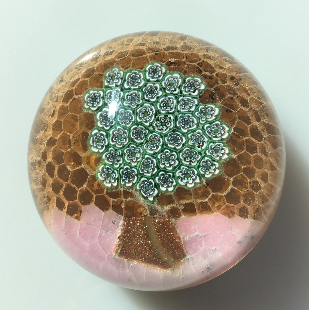 Murano Tree With Honeycomb Glass Paperweight - Etsy