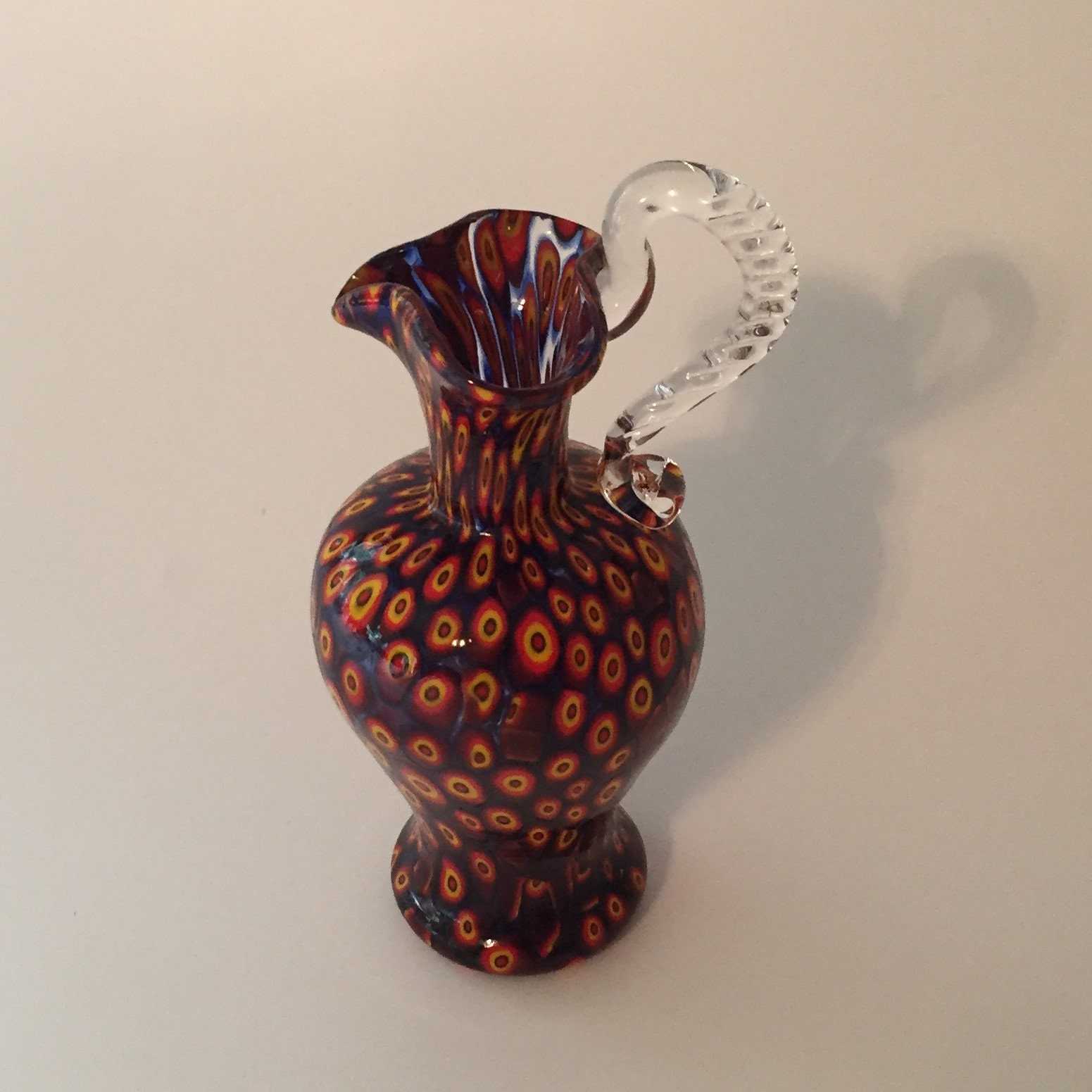 Fratelli Toso Vintage Murrine Small Decorative Glass Pitcher With ...