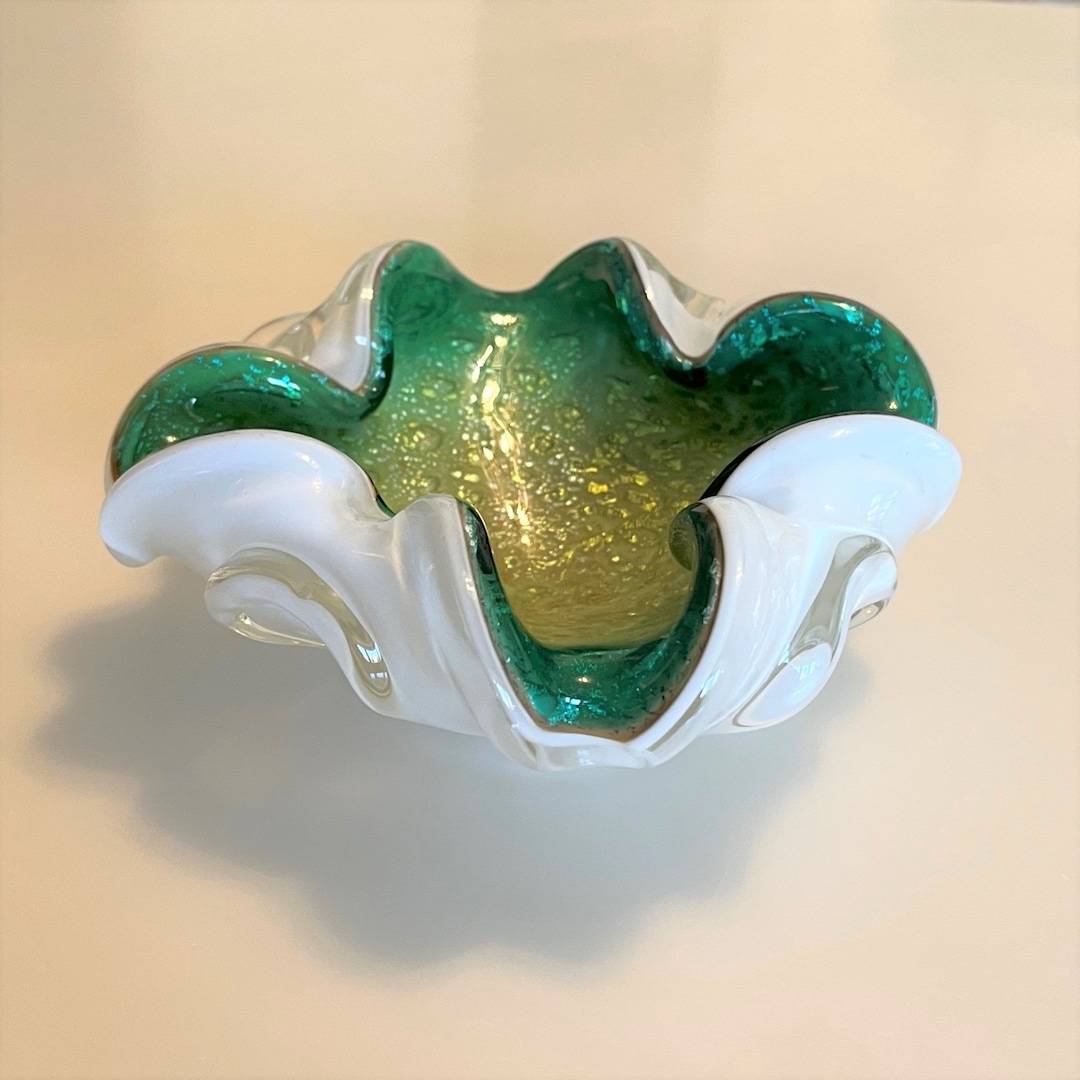 Fratelli Toso Midcentury Murano Glass Bowl With Folded Rim - Etsy