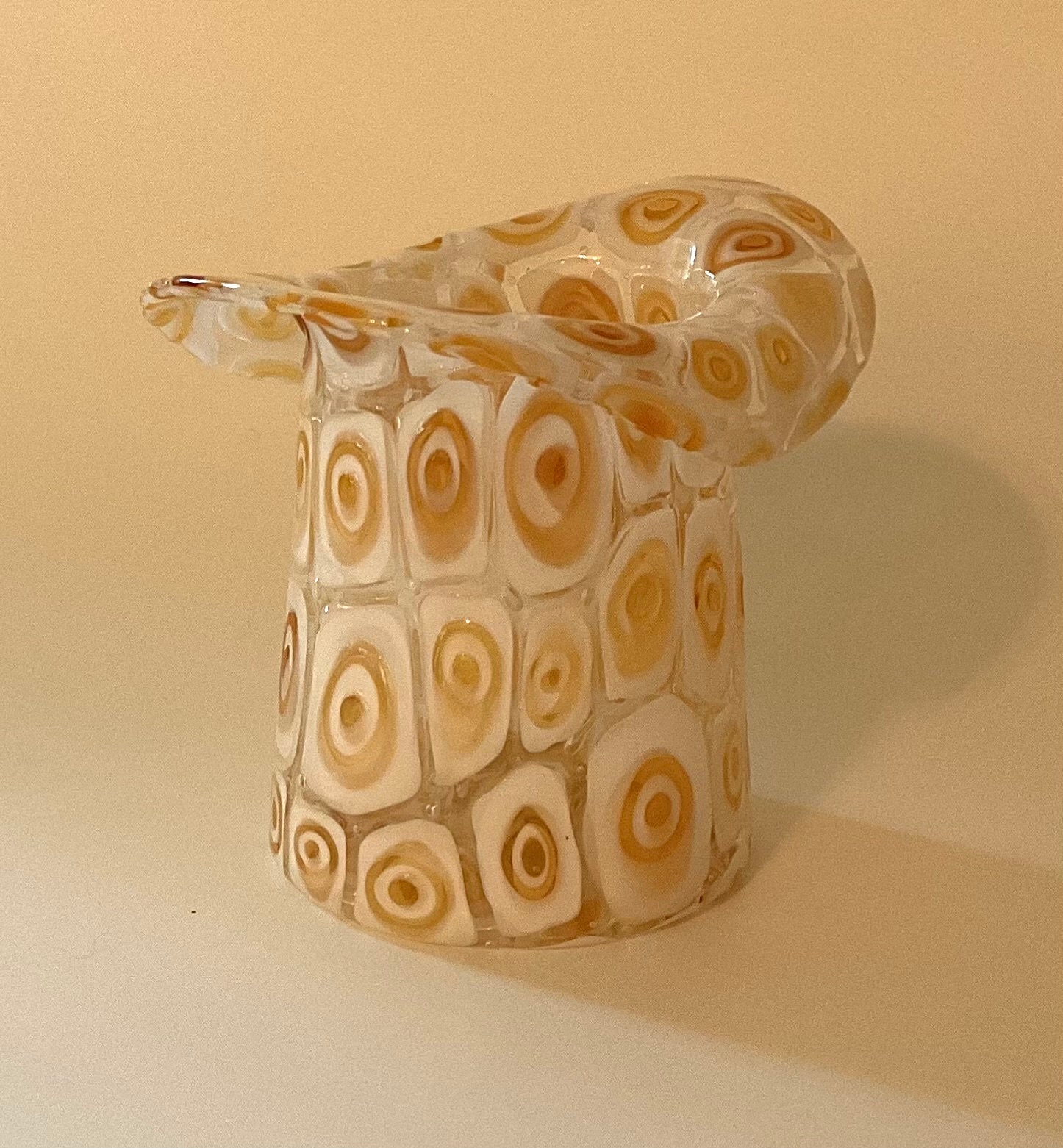 Fratelli Toso Glass Top Hat Vessel Midcentury Single Murrine - Etsy