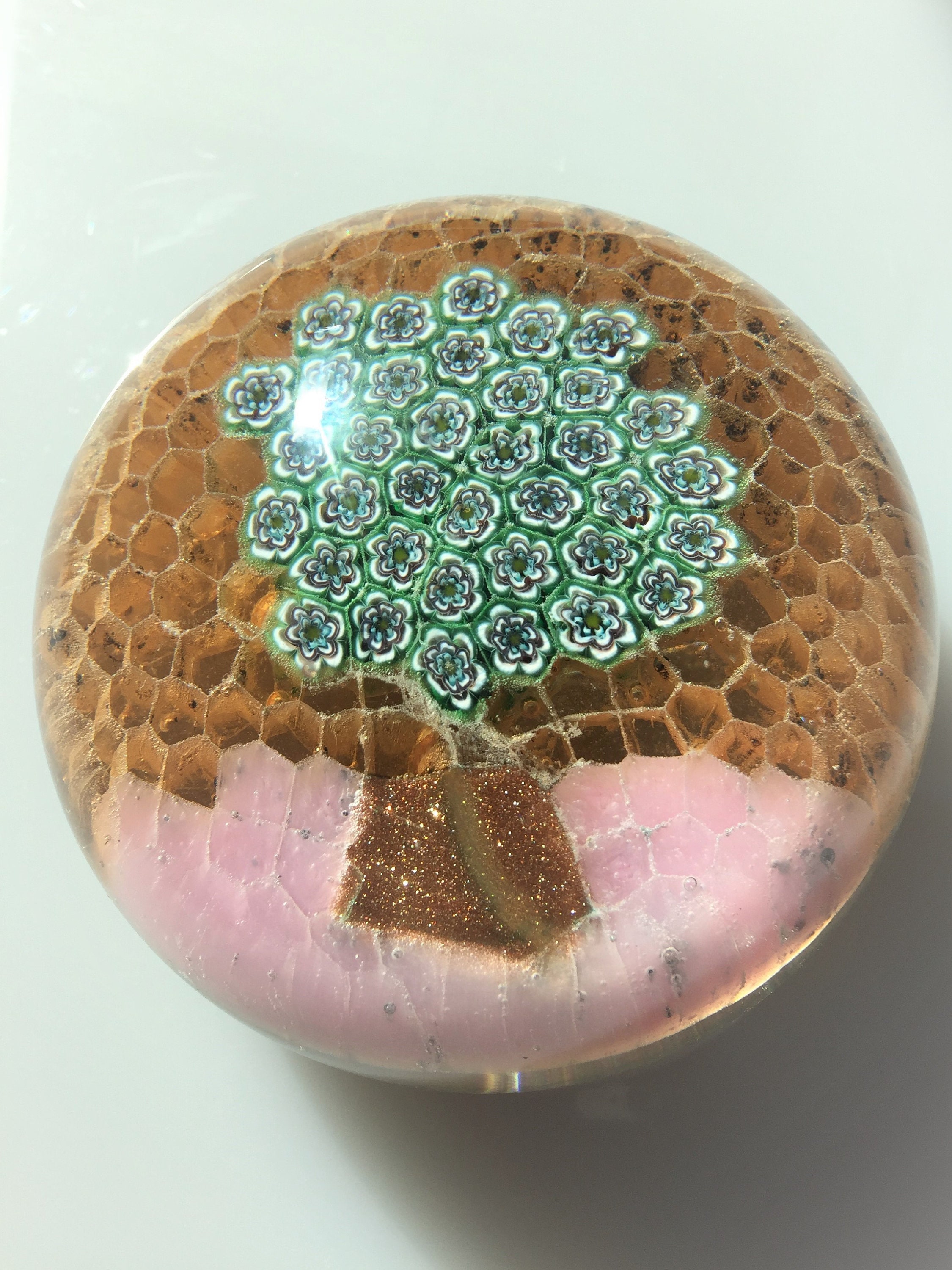 Murano Tree With Honeycomb Glass Paperweight - Etsy
