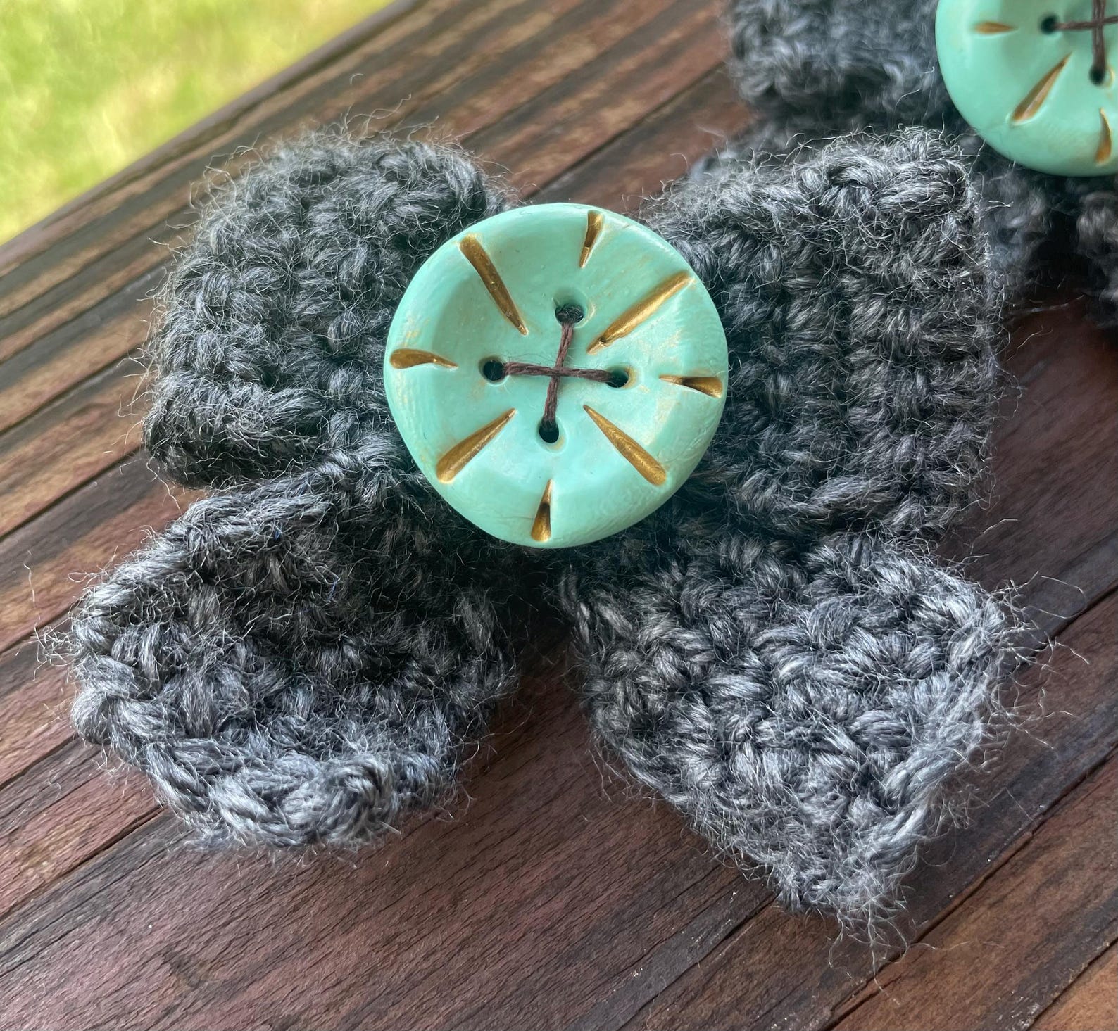 Crochet Bows With Buttons, 4-pack Hair Clips - Etsy