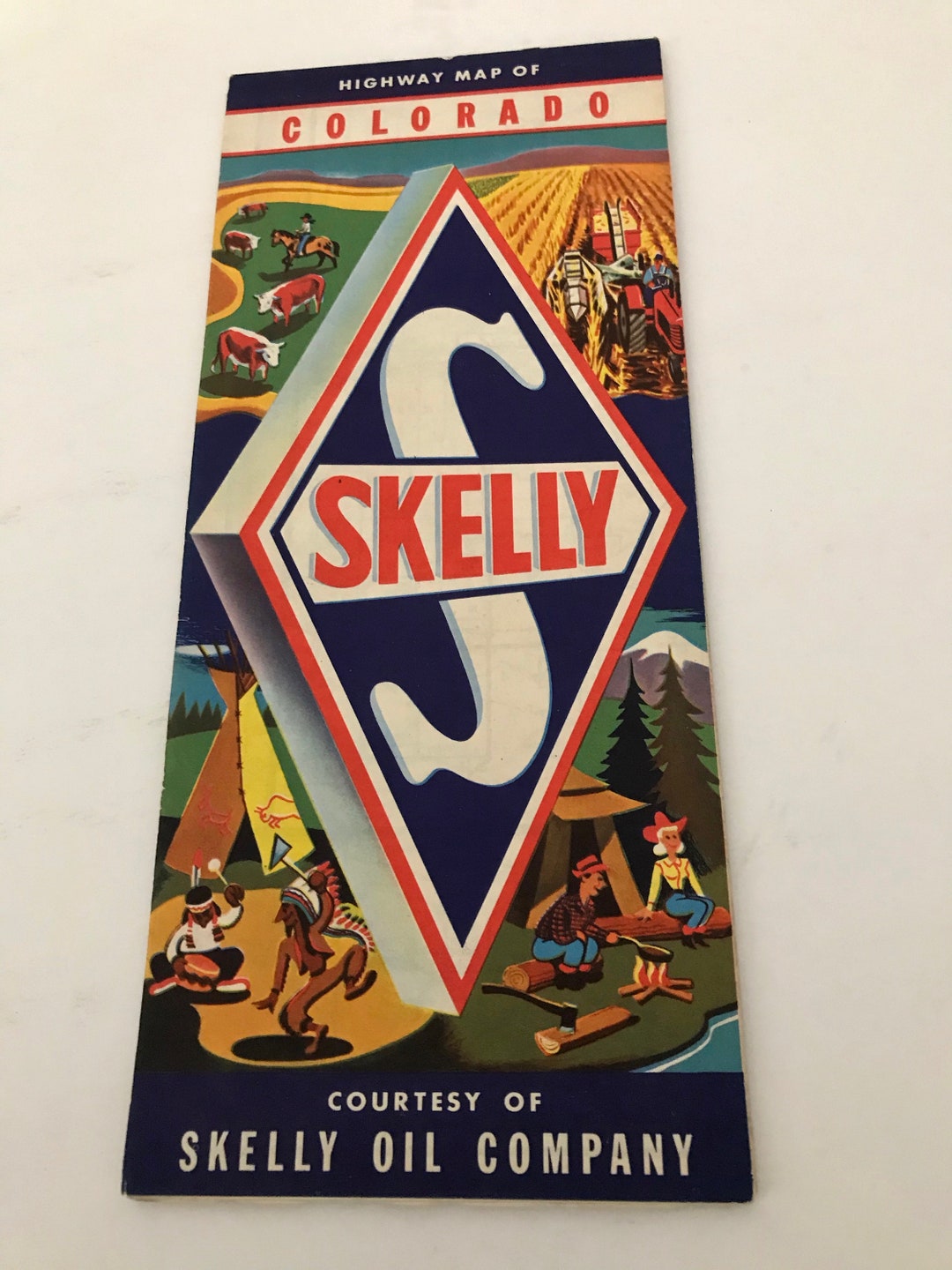 Vintage Map 1950s/60s Colorado Skelly Oil Company Highway Map of ...