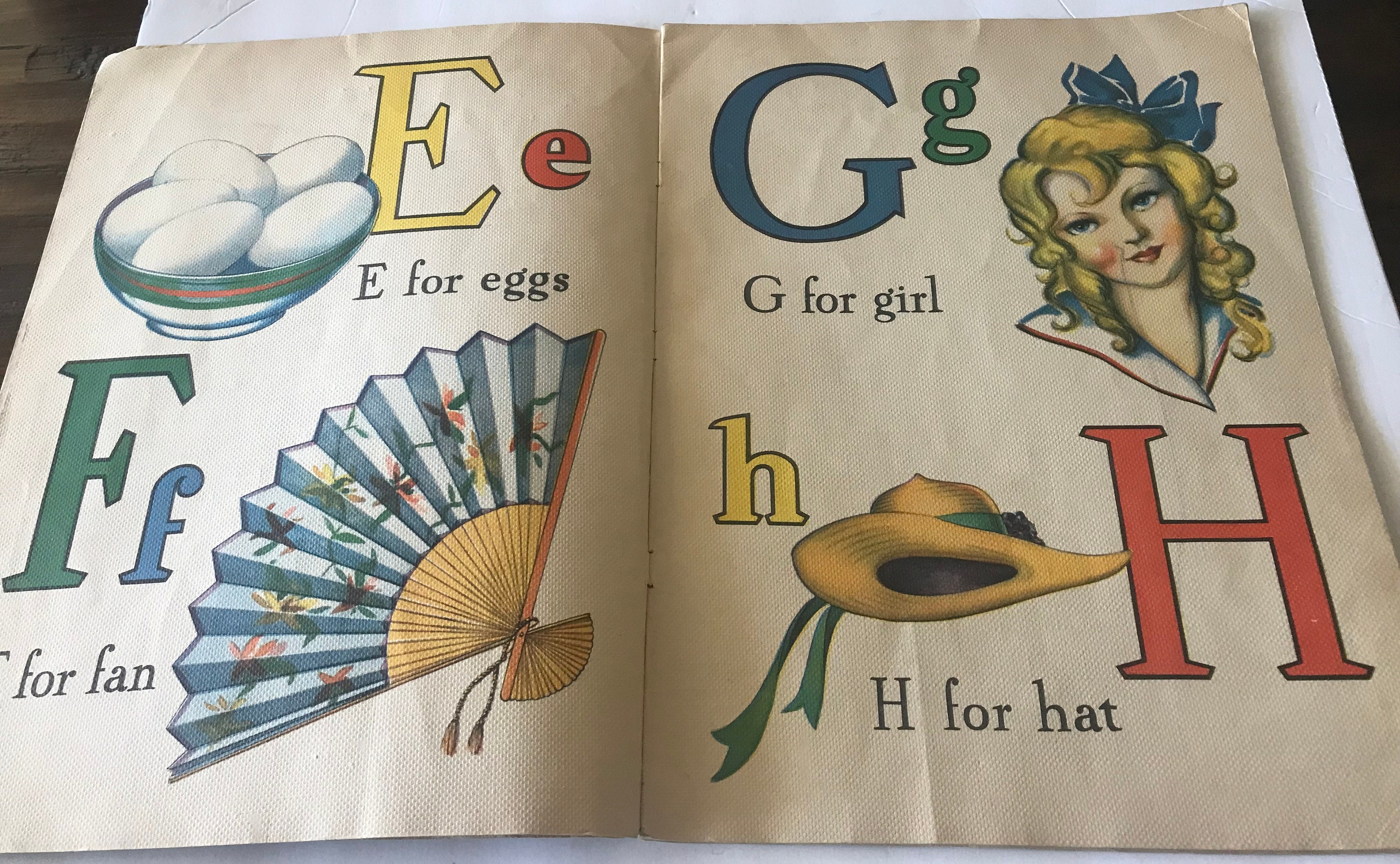 1940s Linen Books ABC Children's Book Gifts for Teachers Classroom ...