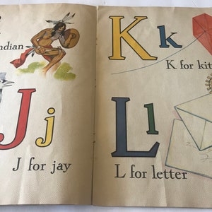 1940s Linen Books ABC Children's Book Gifts for Teachers Classroom ...