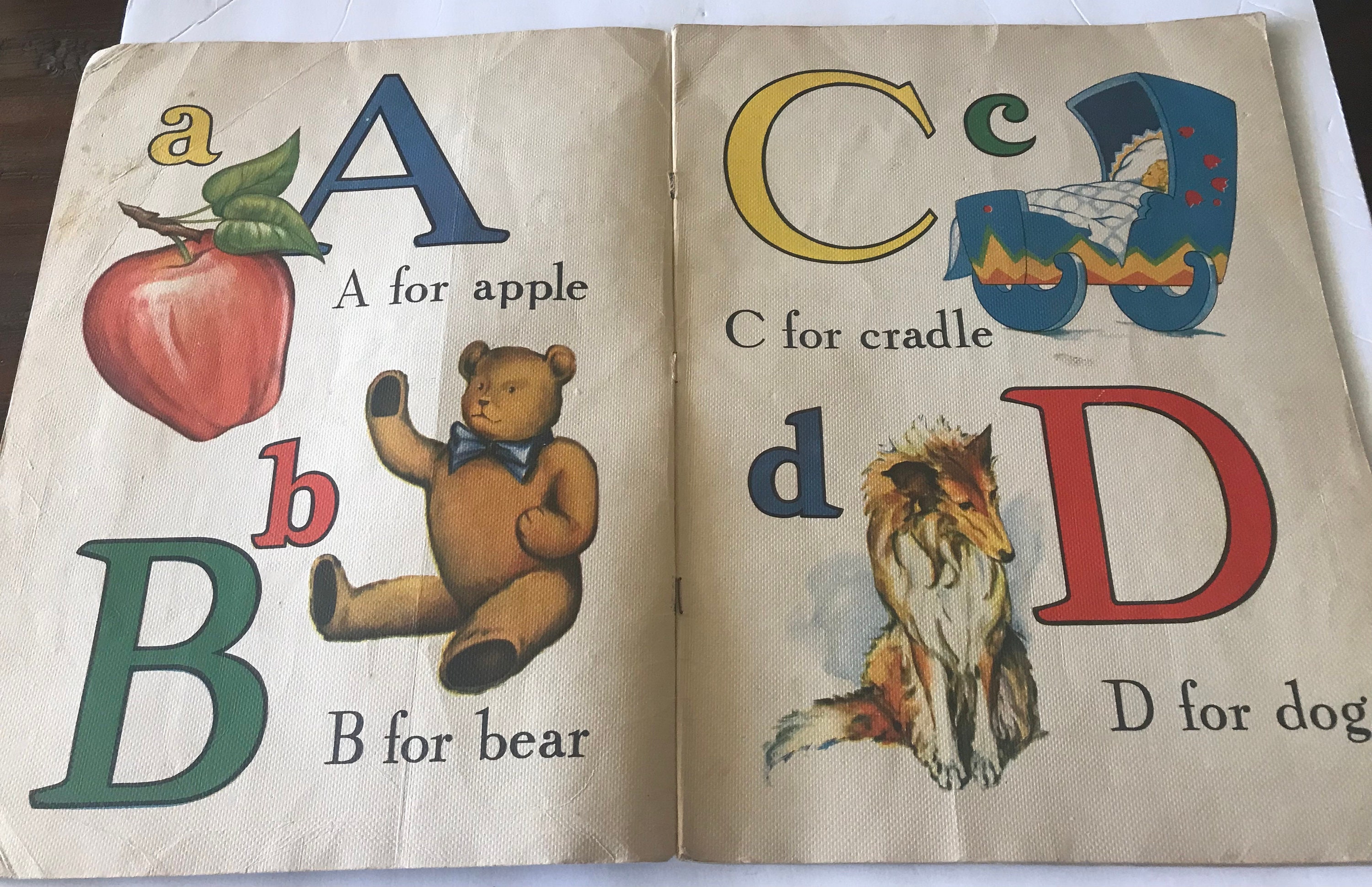 1940s Linen Books ABC Children's Book Gifts for Teachers Classroom ...