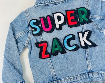 Personalized Custom Jean Denim Name Jacket Chenille Letter - Etsy
