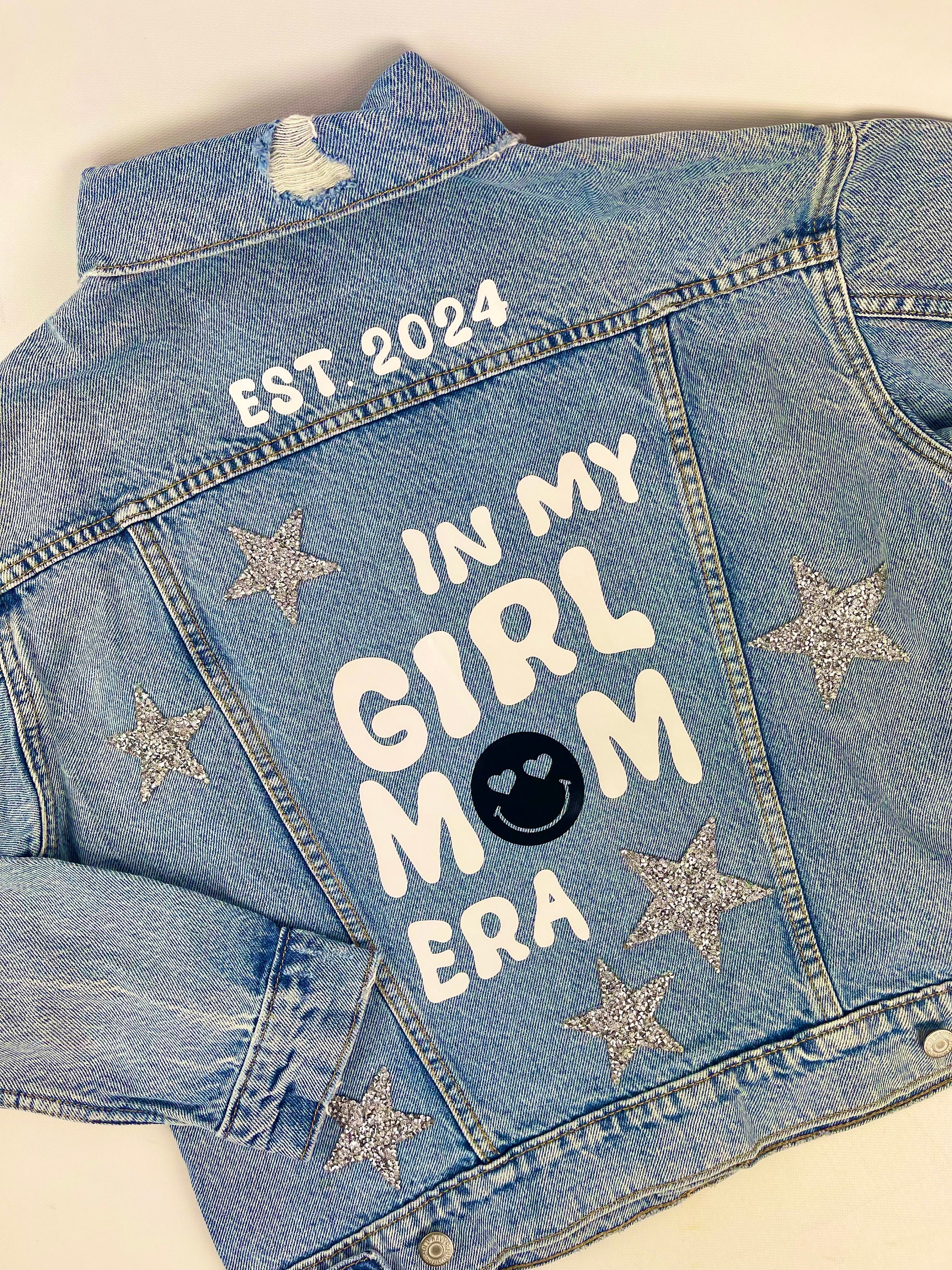 Personalized Custom Jean Denim Jacket Star Sequin Mother's Day Gift ...