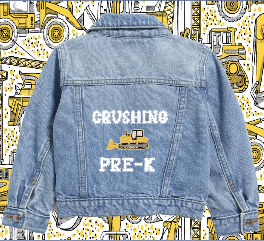 Personalized Custom Jean Denim Jacket CRUSHING PREK PRESCHOOL ...