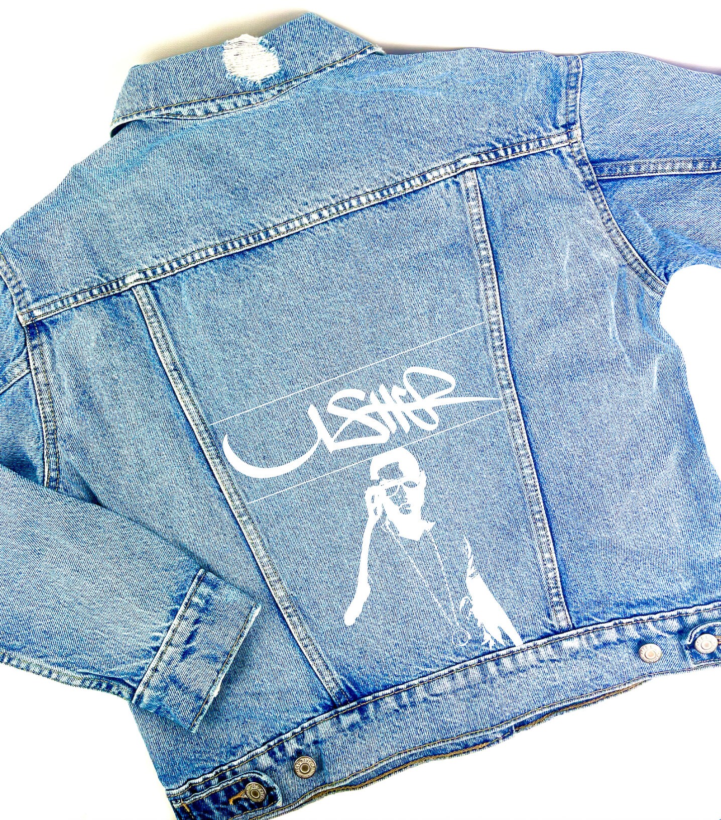 Personalized Custom Jean Denim Blue Black White Usher Raymond Fan ...