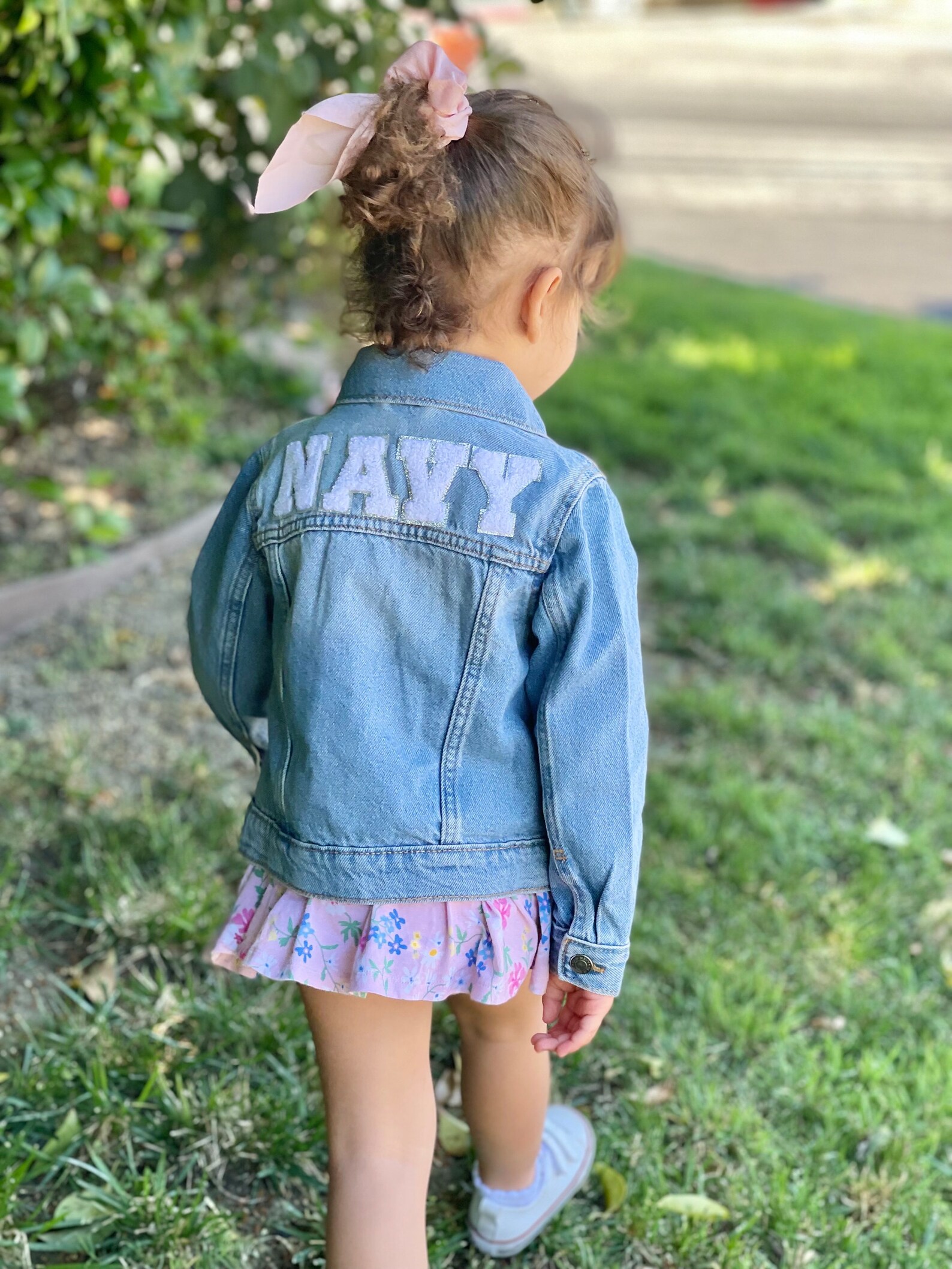 Personalized Custom Jean Denim Name Jacket, Chenille, Letter, Baby ...