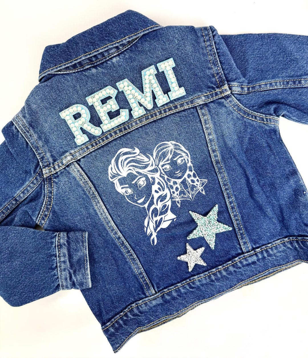 Frozen Elsa Inspired Princess Star Anna Blue Personalized Custom Jean ...