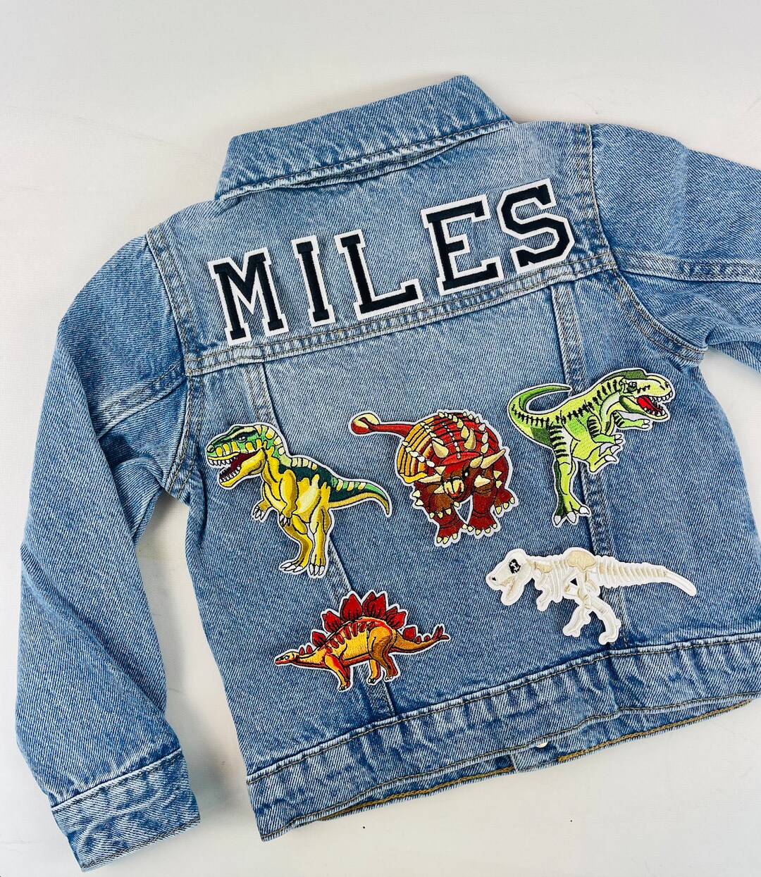 Personalized Custom Jean Denim Name Jacket, Chenille, Letter, Baby ...