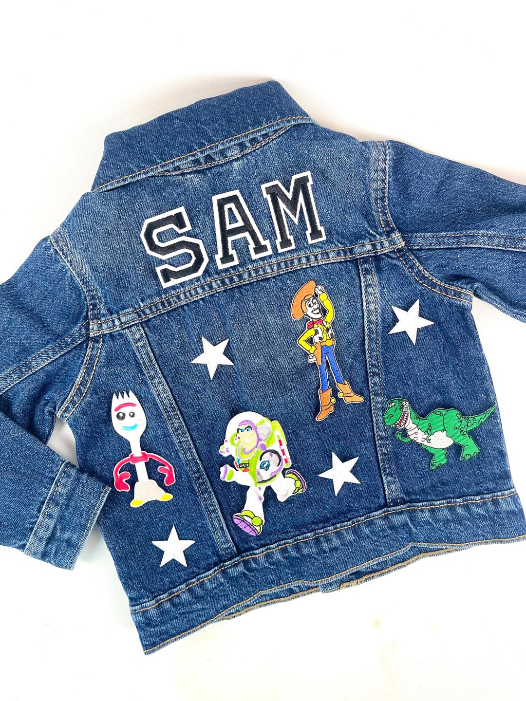 Personalized Custom Jean Denim Name Jacket Chenille, Letter Baby ...