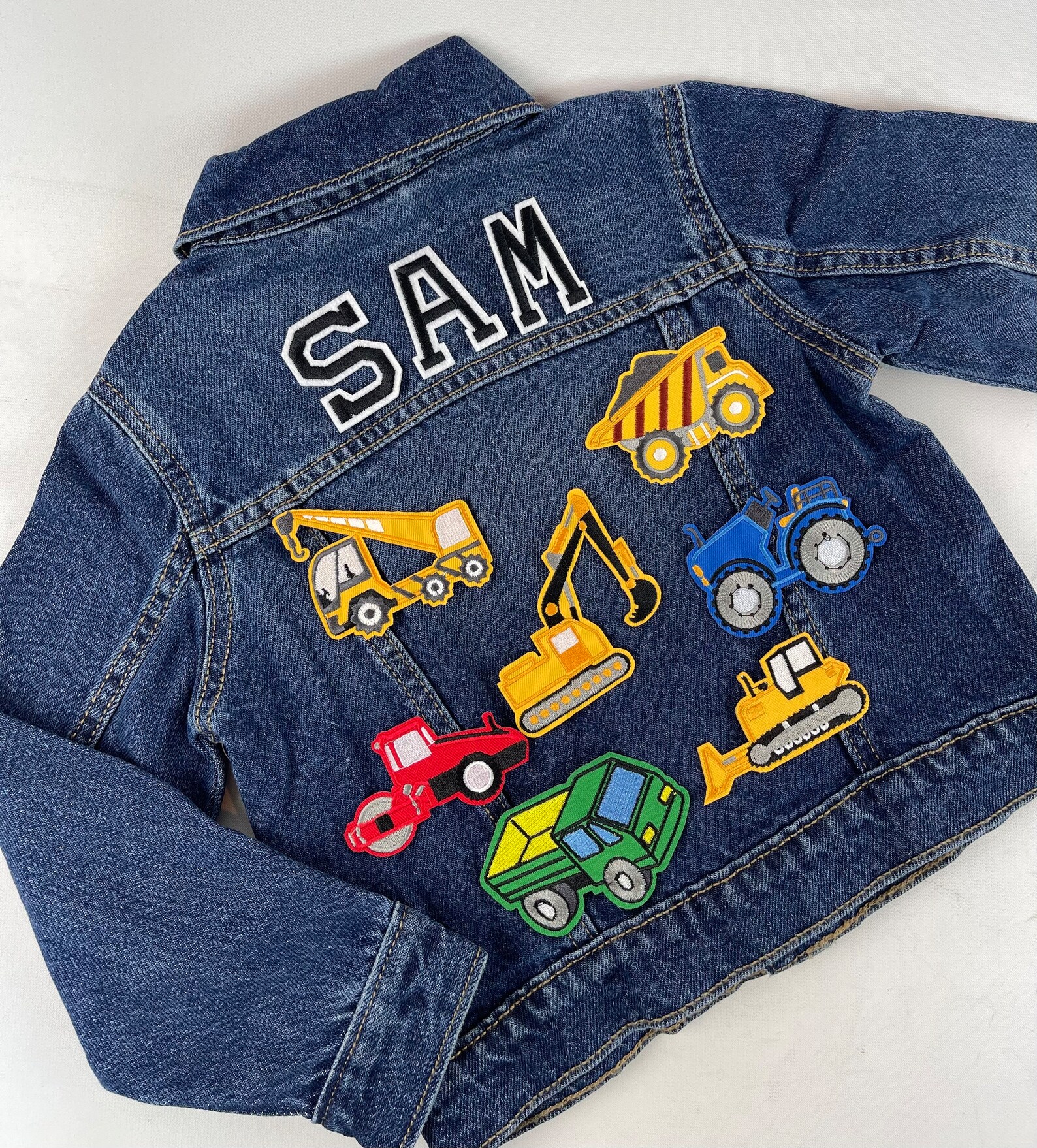 Personalized Custom Jean Denim Name Jacket, Chenille, Letter, Baby ...