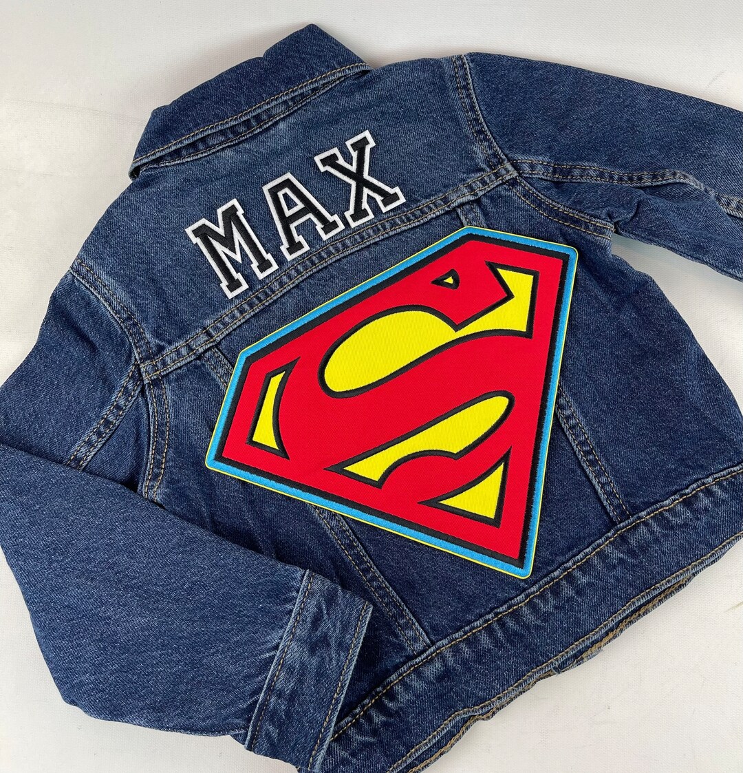 Personalized Custom Jean Denim Name Jacket, Chenille, Letter, Baby ...
