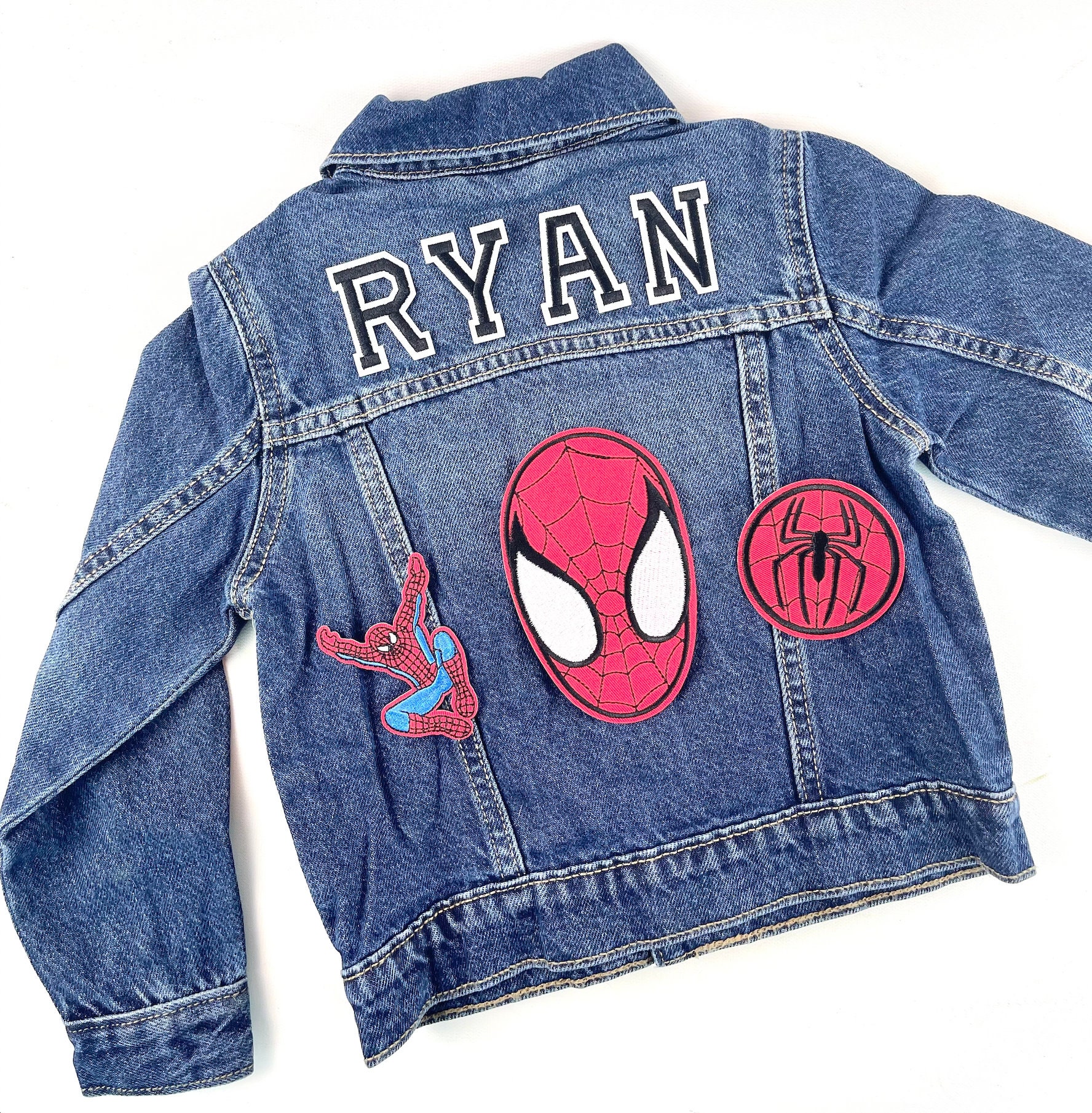 Personalized Custom Jean Denim Name Jacket, Chenille, Letter, Baby ...