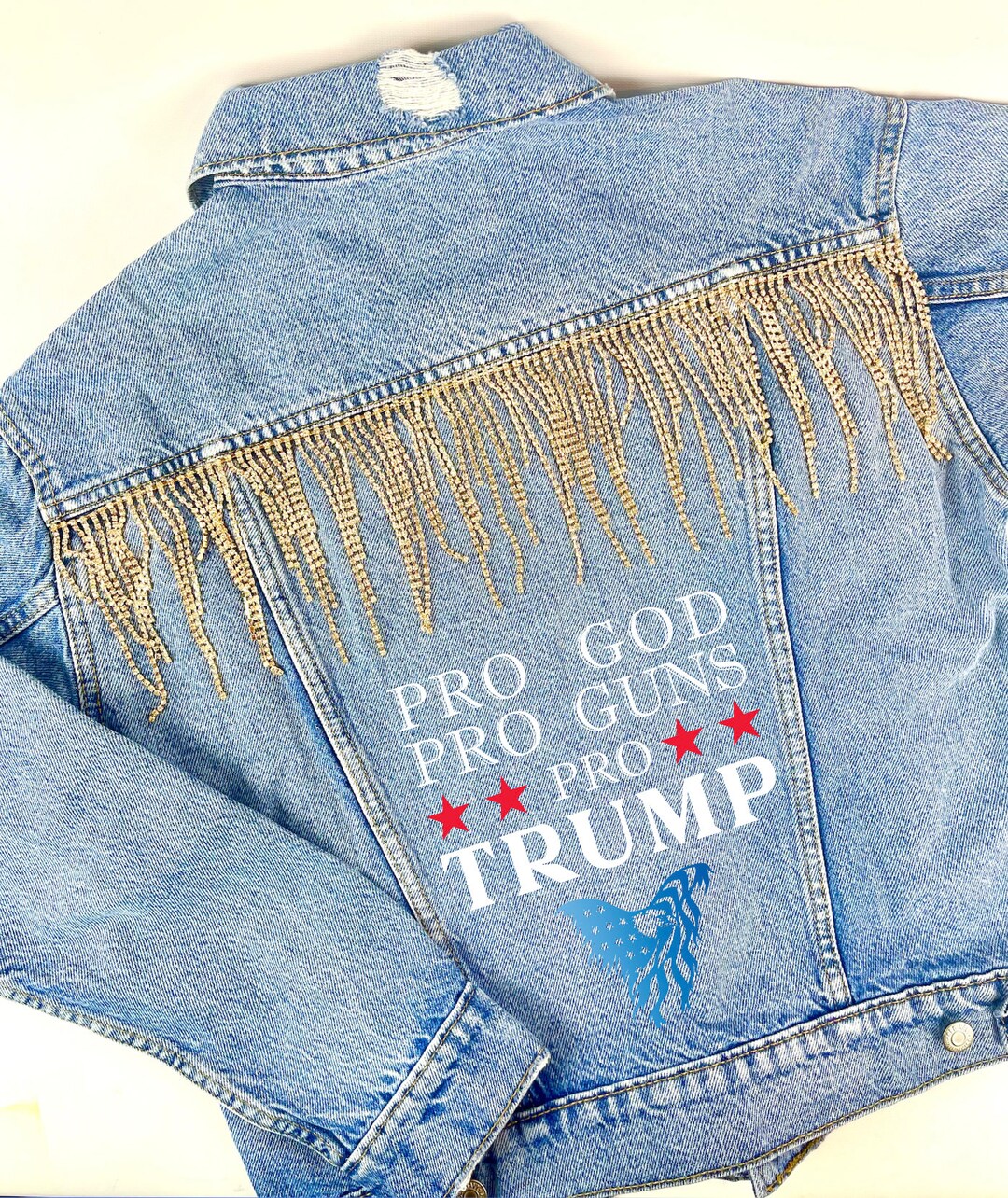 Personalized Custom Jean Denim Pro Gun Pro God Donald Trump Red USA ...