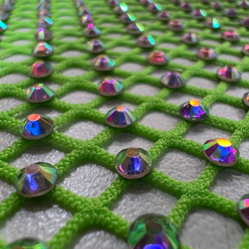 Rhinestone Fishnet Fabric - Etsy