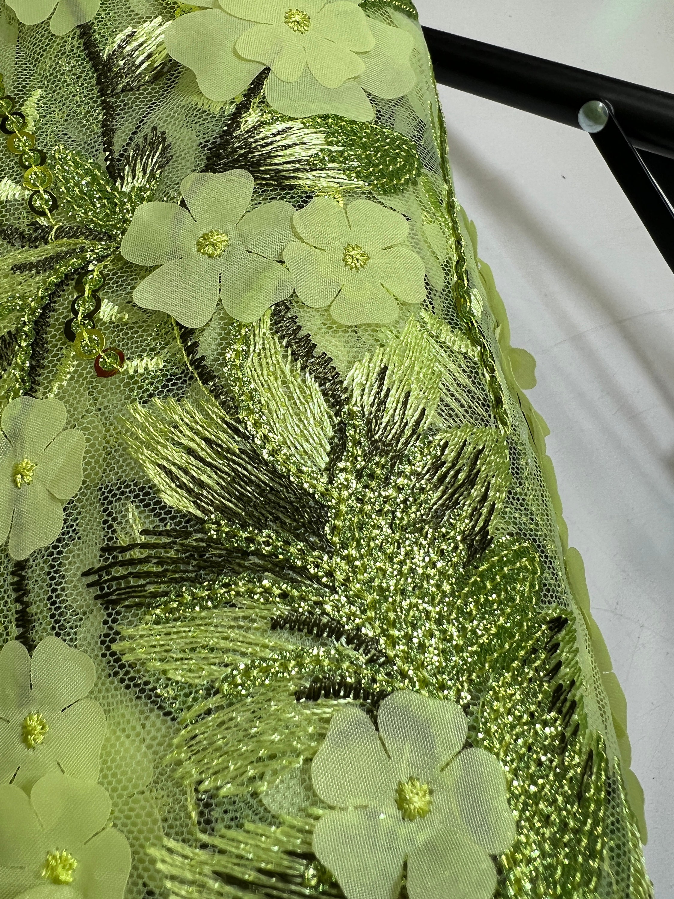 3D Embroidery Fabric With Micro Sequins - Etsy