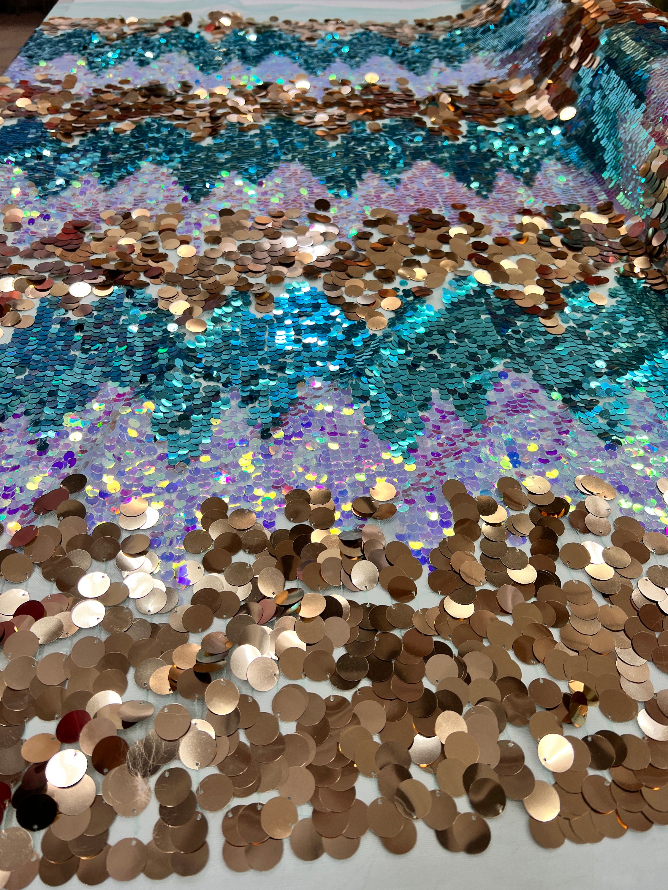 Sequin Fabric, Multi Color Multi Size Sequins Fabric - Etsy