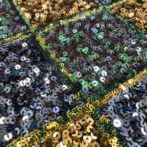Stretch Sequins Green and Slate Blue Stretch Sequins Harlequin Block ...