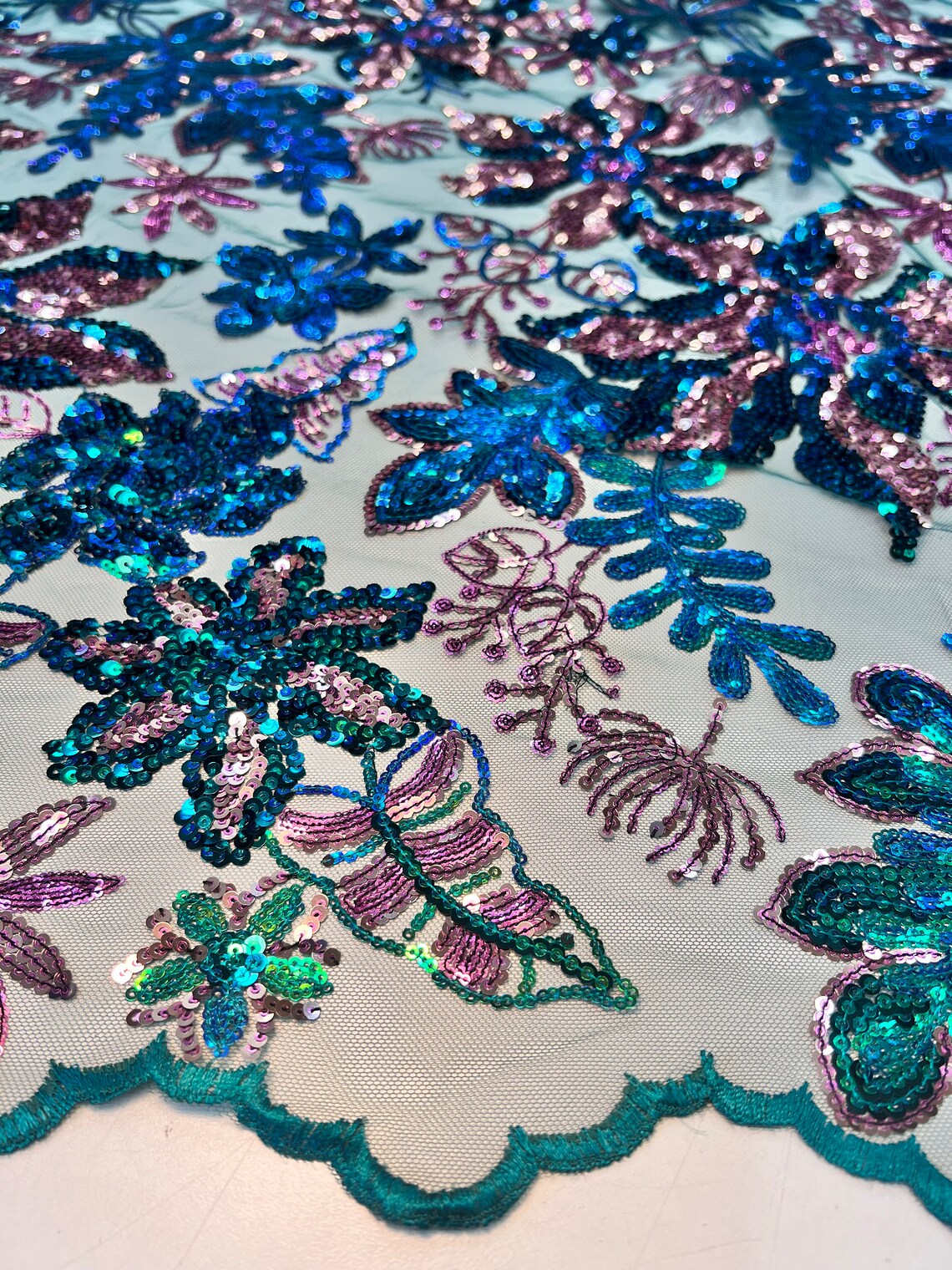 Sequins Fabric Flowers Pattern Sequin Lace Fabric - Etsy